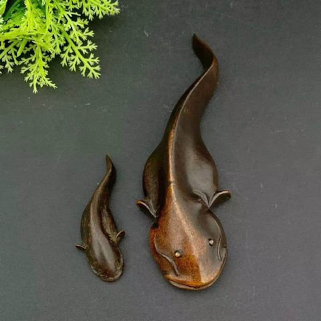 Handmade Solid Copper Tea Pet Catfish/home Office Study Decoration ...
