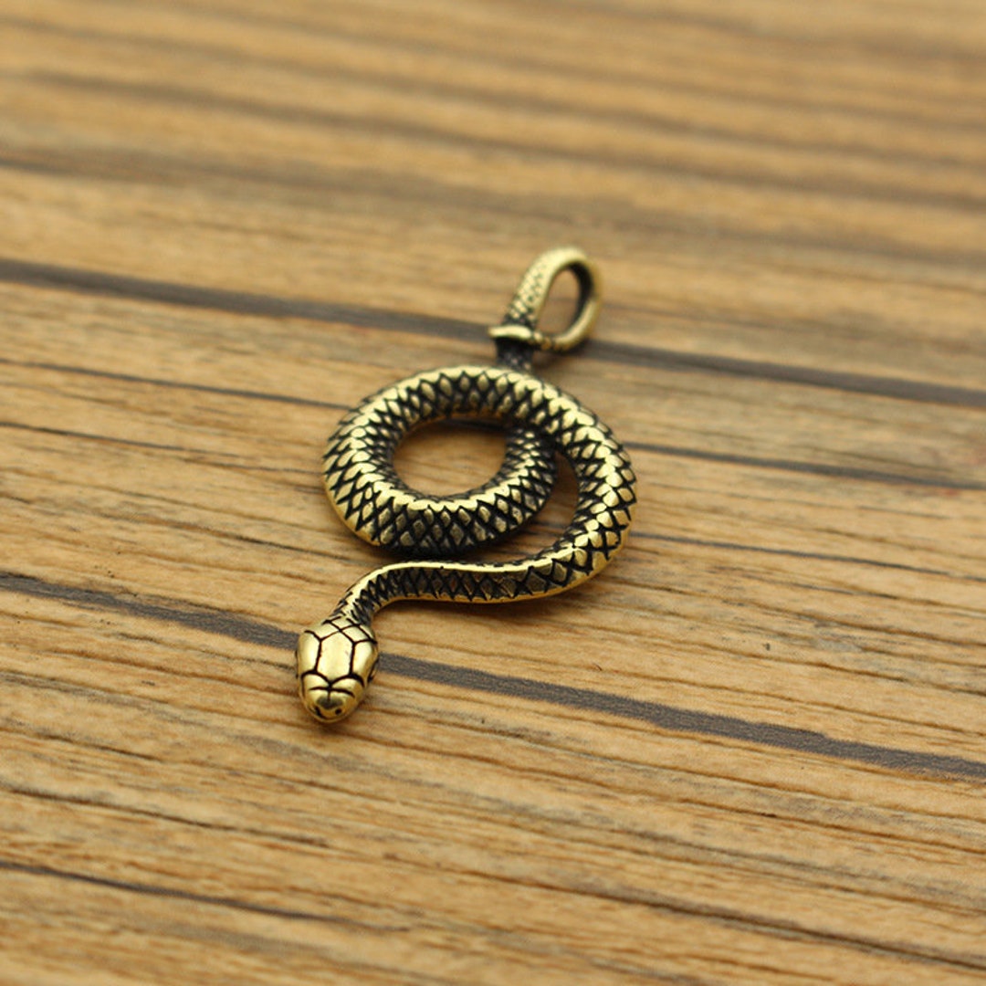 2pcs Handmade Brass Snake Charm, Car Keychain, Backpack Accessory - Etsy