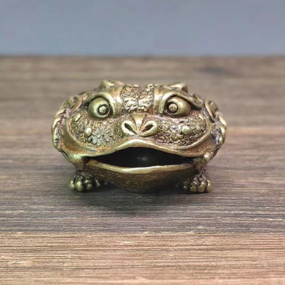 Handmade Retro Pure Copper Toad Bell Tea Pet Ornament/home/study ...
