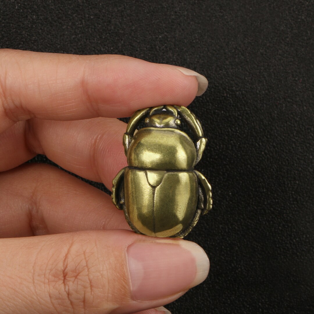 Handmade Brass Beetle Tea Pet, Miniature Copper Insect Sculpture (2pcs ...