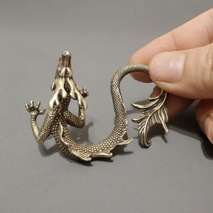 Brass Dragon Tea Pet Sculpture Study Living Room Office Handicraft - Etsy