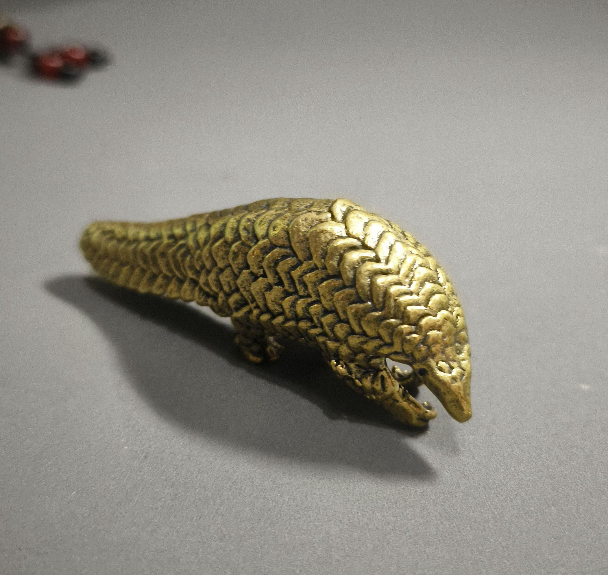 Retro Solid Brass Mini Pangolin Tabletop Decoration Pure - Etsy