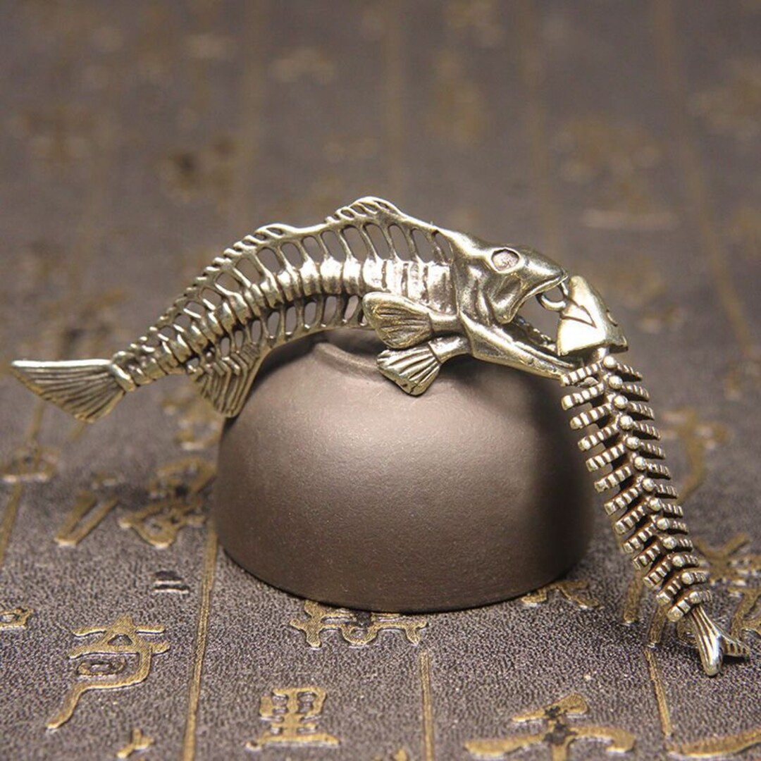 Brass Fish Bone Keychain Charms - Retro Car/backpack Accessory (2pcs ...