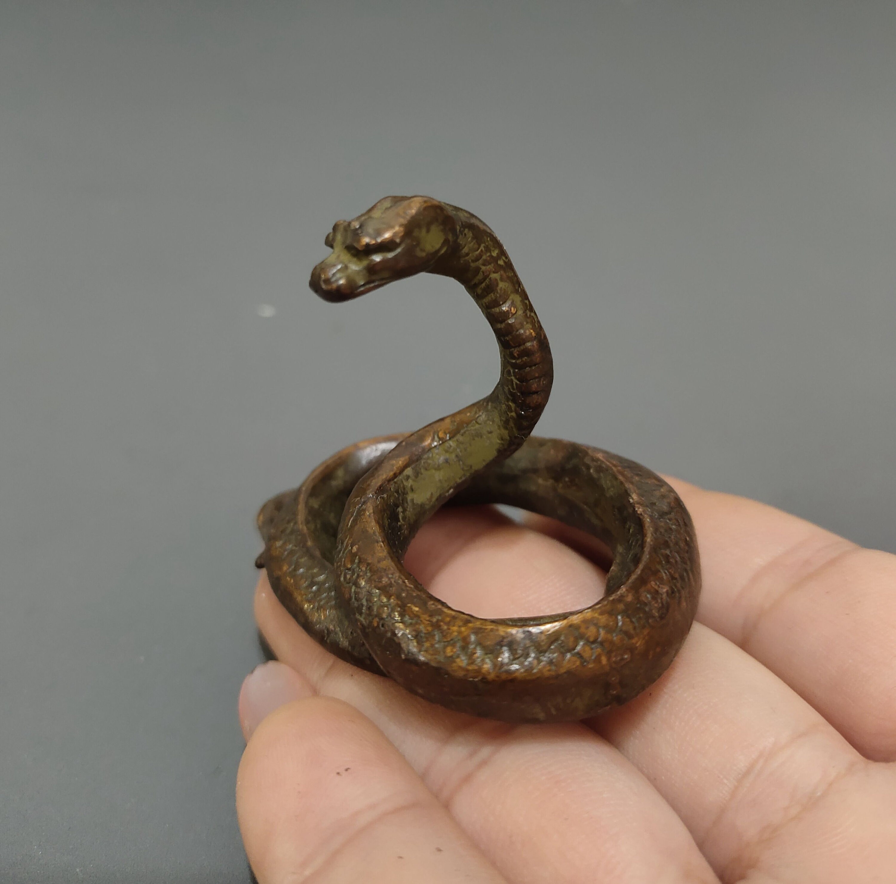Solid Copper Creative Snake Tea Pet Sculpture Home Office - Etsy