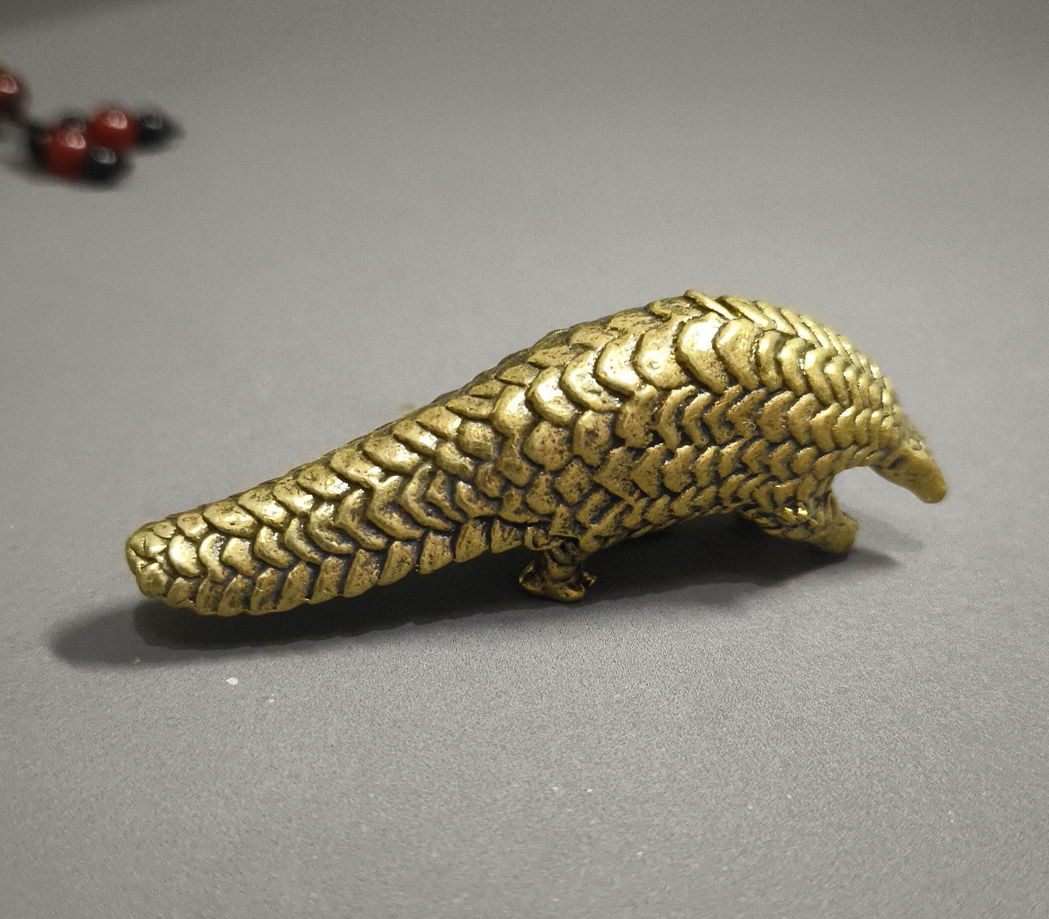 Retro Solid Brass Mini Pangolin Tabletop Decoration Pure - Etsy