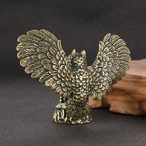 Retro Pure Copper Owl Copper Decoration Office Desk Tea Pet Decoration ...
