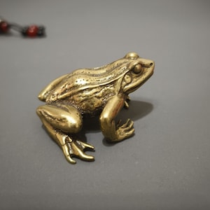 Solid Brass Frog Tea Pet Bionic Animal Pure Copper Crafts Decorative ...