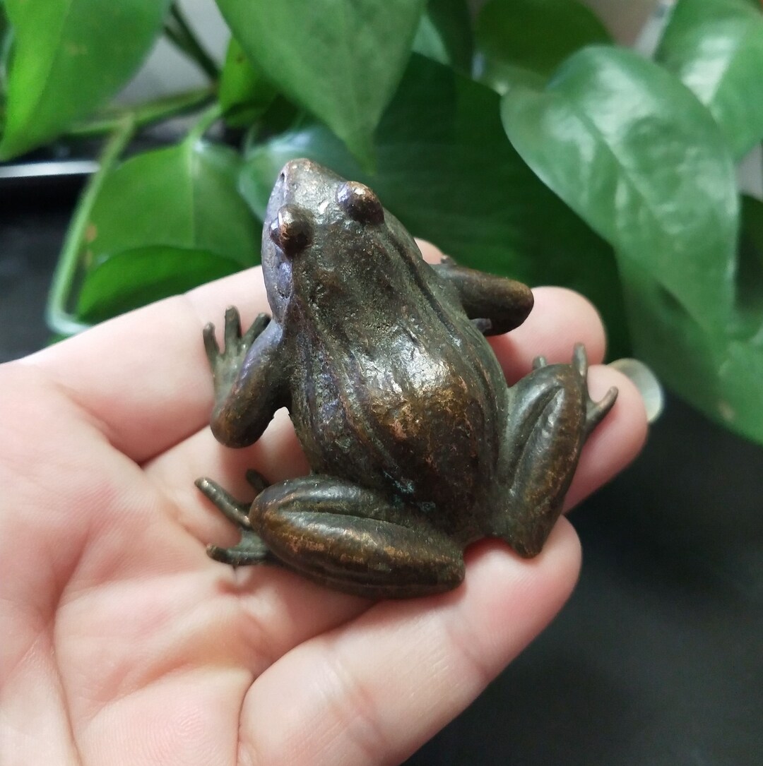 Handmade Retro Solid Red Copper Tea Pet Frog/home Office Study ...