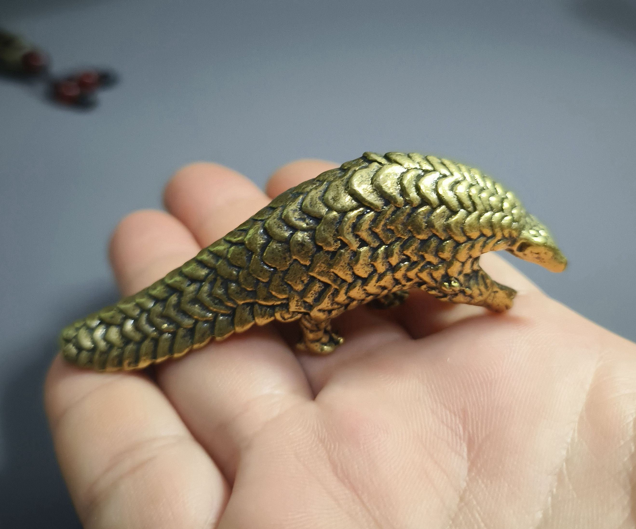 Retro Solid Brass Mini Pangolin Tabletop Decoration Pure - Etsy