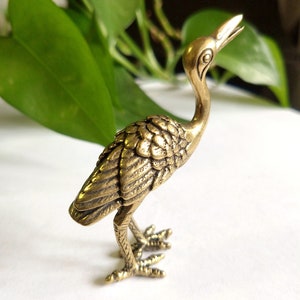 Handmade Brass Crane Sculpture Home/study/office/desktop Decoration ...