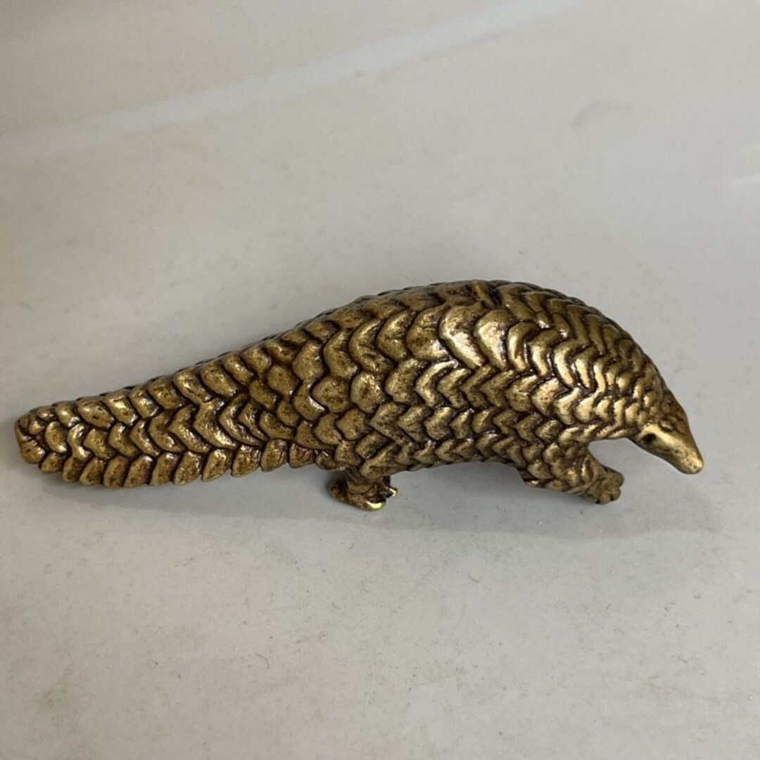 Retro Solid Brass Mini Pangolin Tabletop Decoration Pure - Etsy