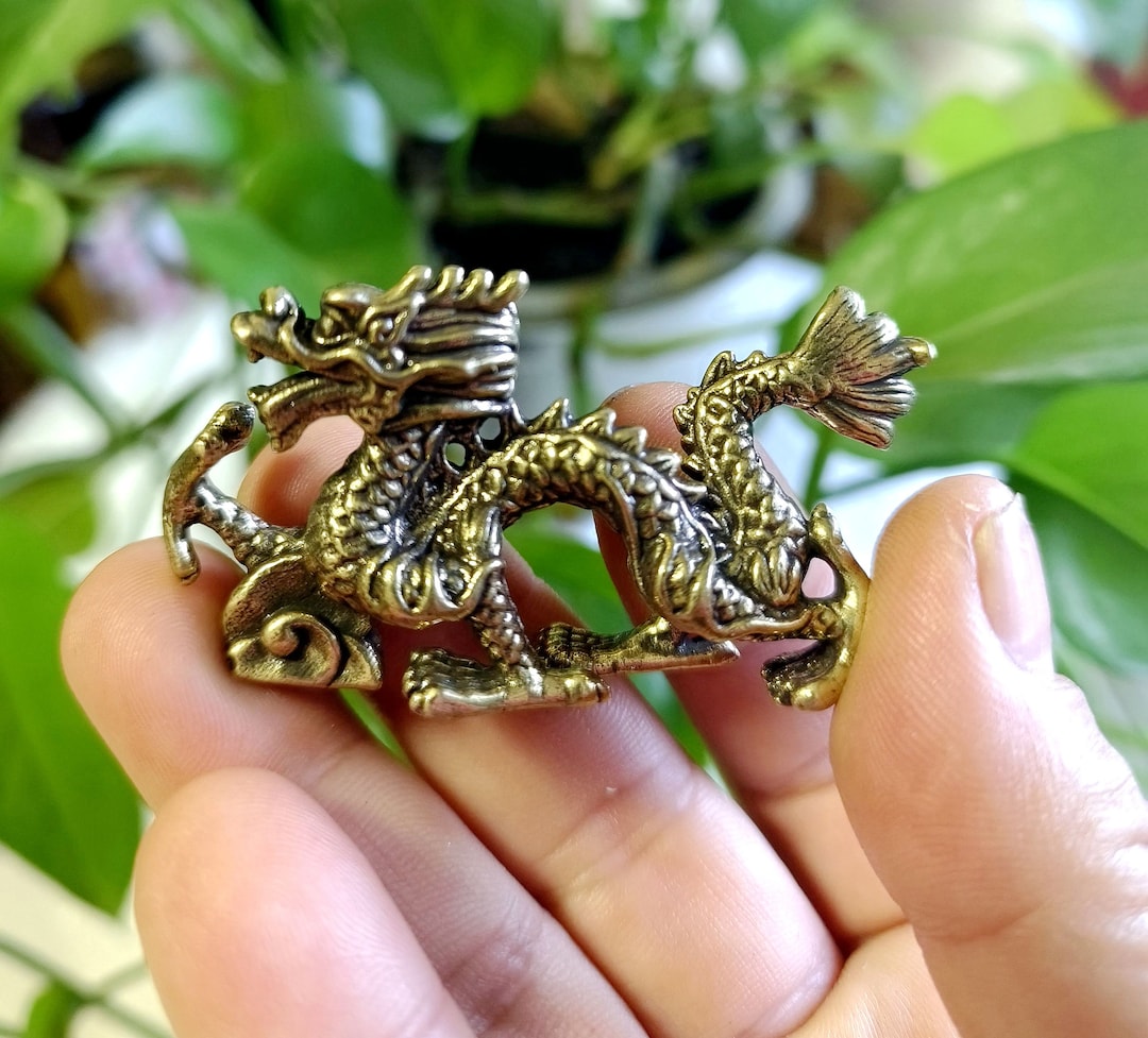 Brass Dragon Tea Pet Sculpture Study Living Room Office Handicraft - Etsy