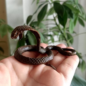Solid Copper Creative Snake Tea Pet Sculpture Home Office Study Desktop ...