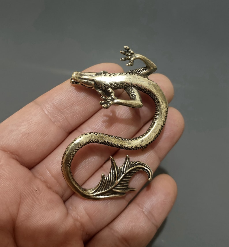 Brass Dragon Tea Pet Sculpture Study Living Room Office Handicraft - Etsy