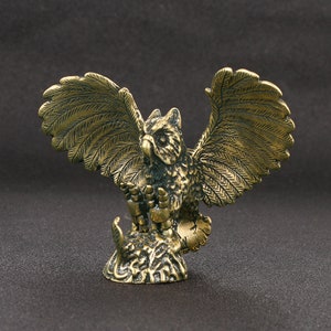 Retro Pure Copper Owl Copper Decoration Office Desk Tea Pet Decoration ...