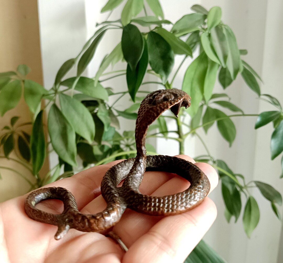 Solid Copper Creative Snake Tea Pet Sculpture Home Office Study Desktop ...