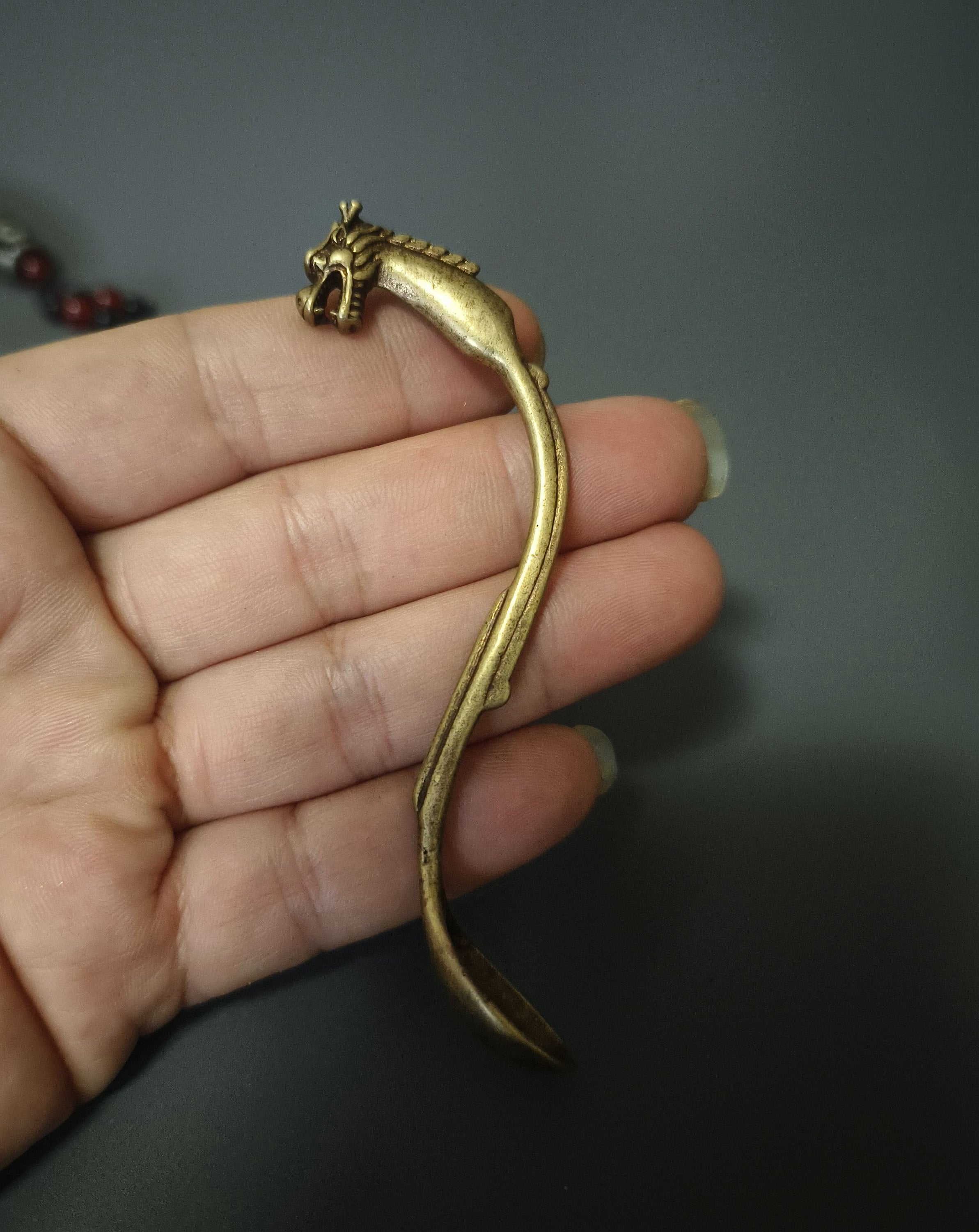 Brass Dragon Head Small Spoon Tea Spoon Coffee Spoon Mini Copper ...