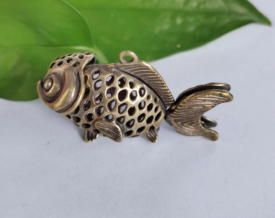 Brass Goldfish Pendant Copper Fish Copper Ornament Keychain Chain ...