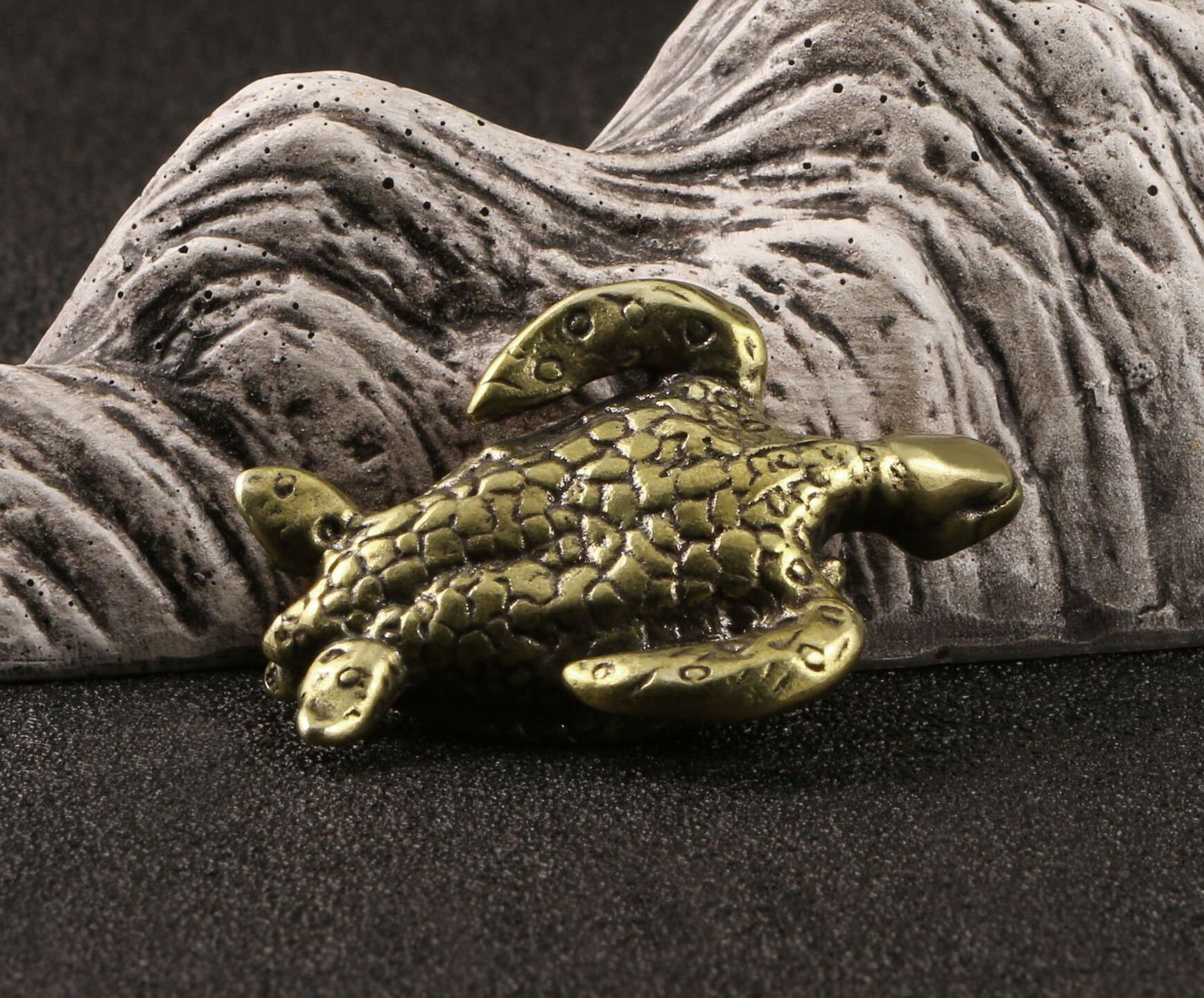 Solid Pure Brass Small Sea Turtle Sculpture/home/study/desk - Etsy