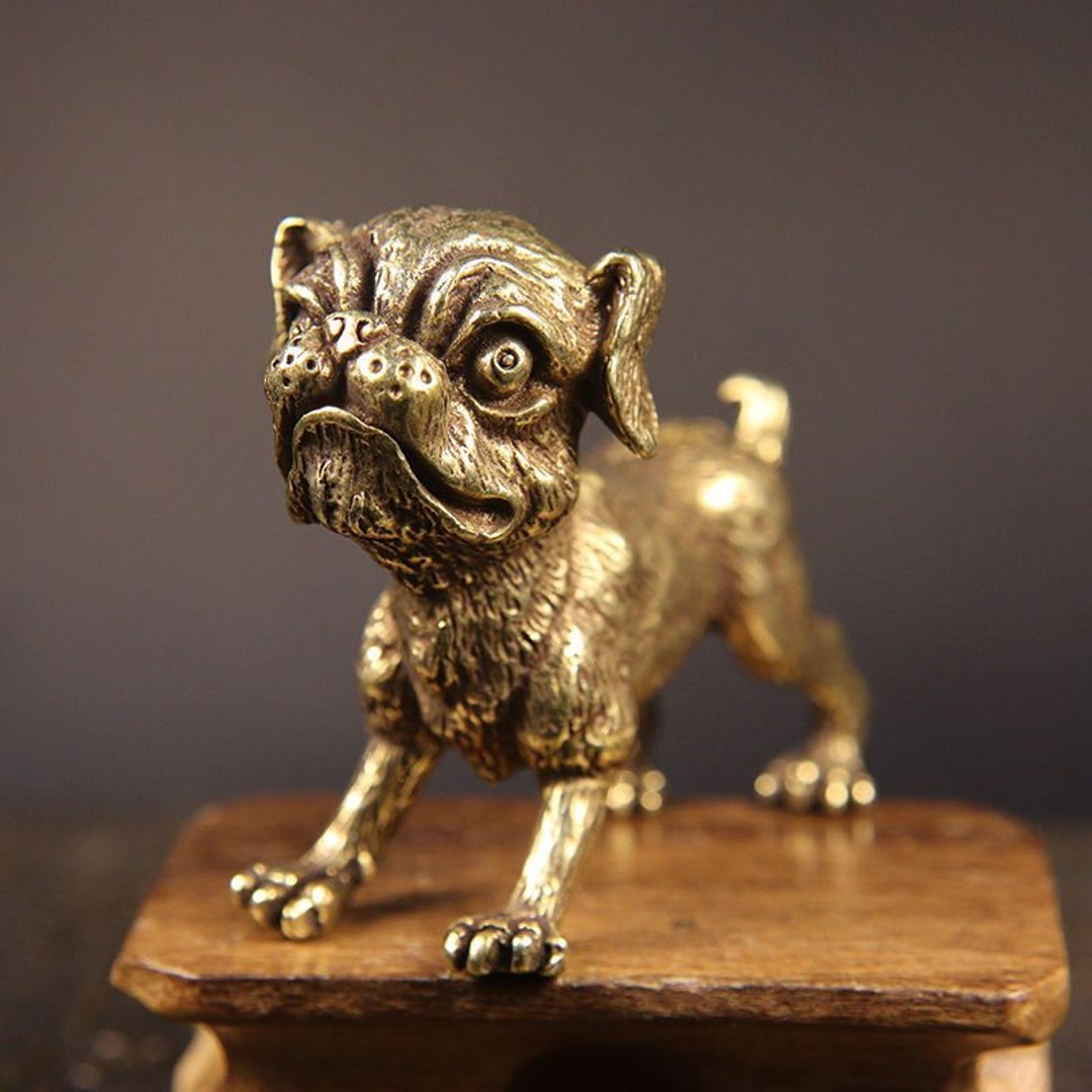 Pure Solid Copper Dog Small Ornament Seiko Copper Art Pet Dog Antique ...