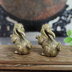 Get 2 Brass Mini Rabbit Animal Sculptures and Tabletop Handicraft ...