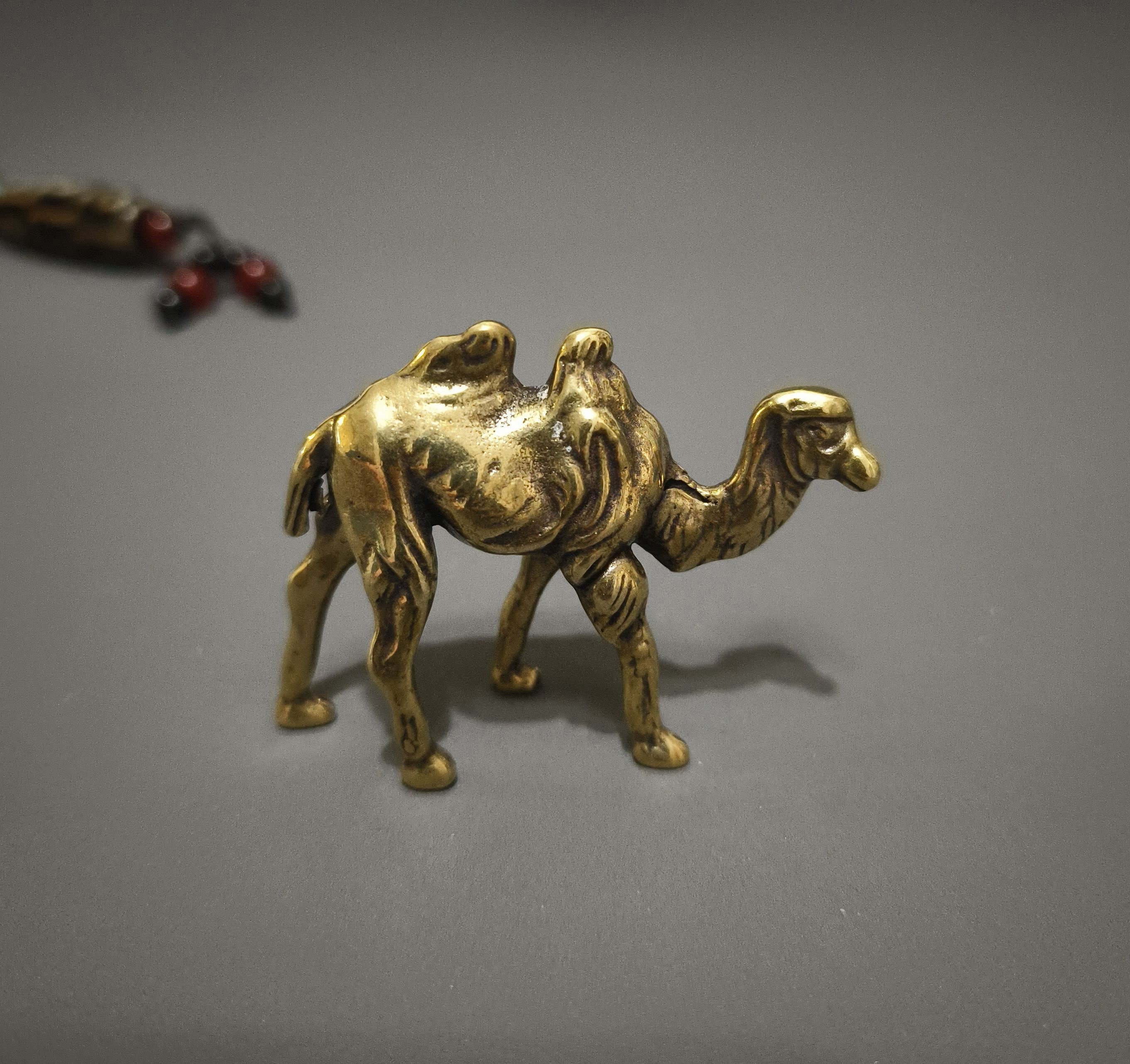 Solid Brass Camel Tea Pet Sculpture/home/study/desk Miniature - Etsy