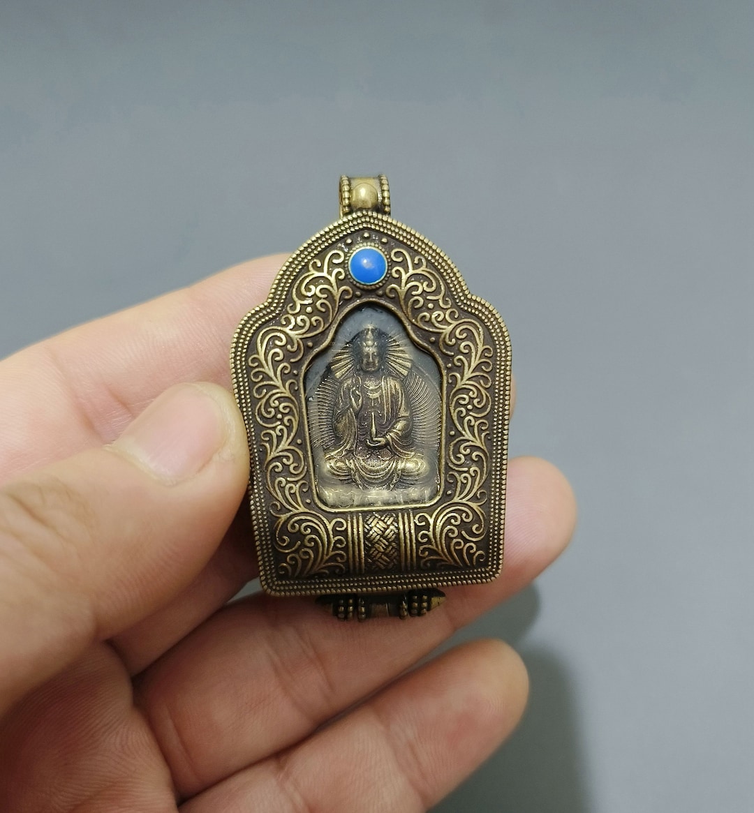 Handmade Brass Manjusri Buddha Gawu Box Pendant - Etsy