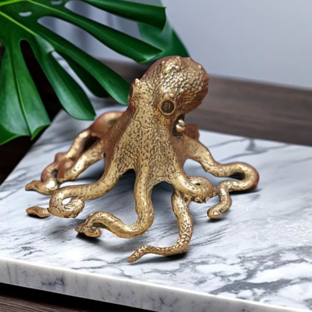 Handmade Brass Octopus Sculpture/home/study/desktop Decoration - Etsy