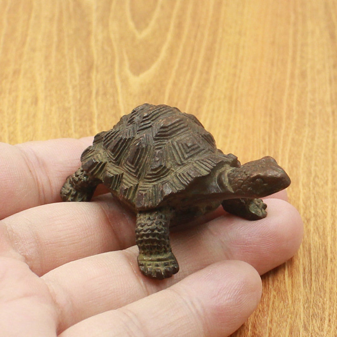 Solid Pure Copper Longevity Turtle Ornament Retro Purple Copper Turtle ...