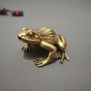 Solid Brass Frog Tea Pet Bionic Animal Pure Copper Crafts Decorative ...
