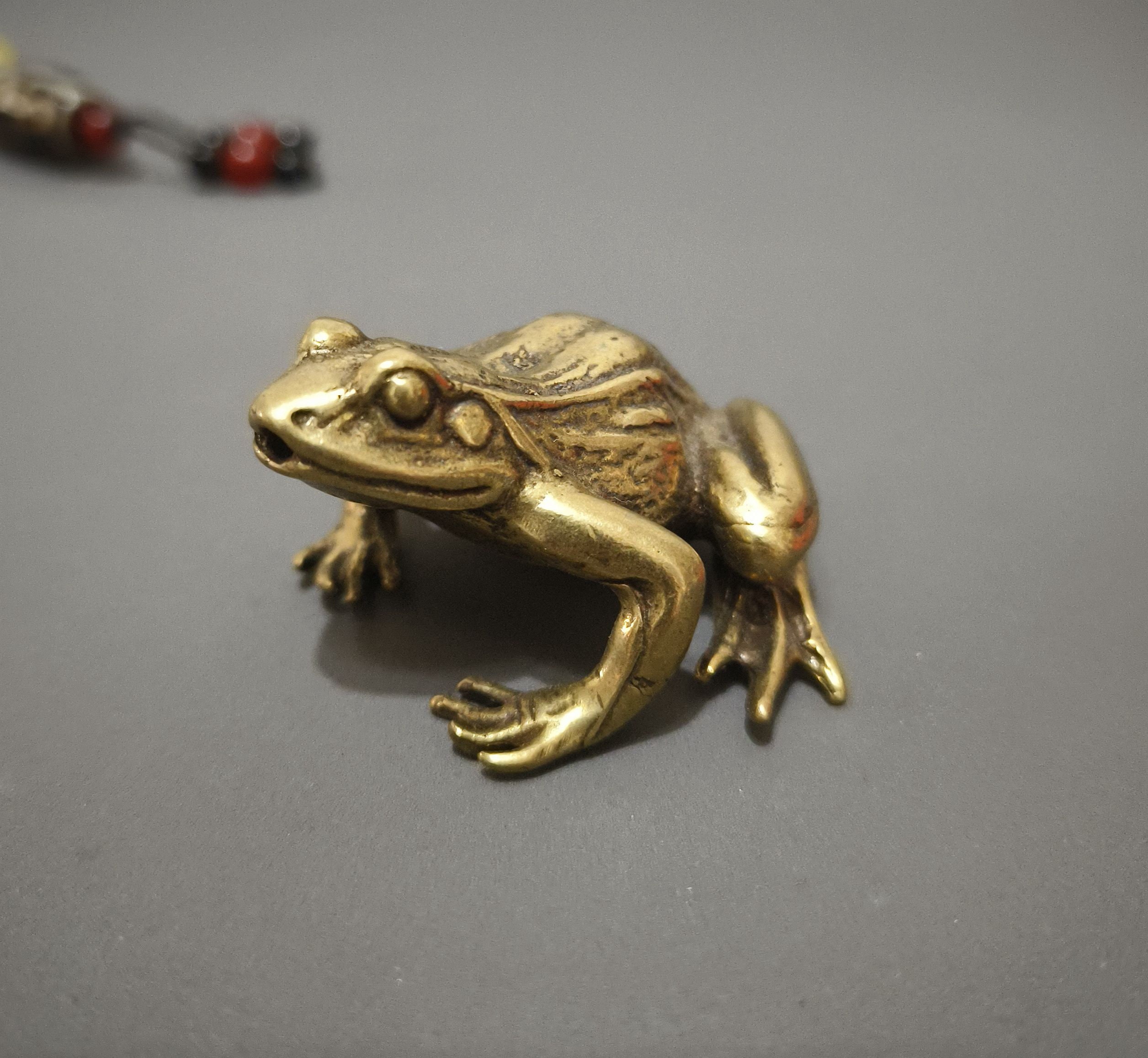 Solid Brass Frog Tea Pet Bionic Animal Pure Copper Crafts Decorative ...