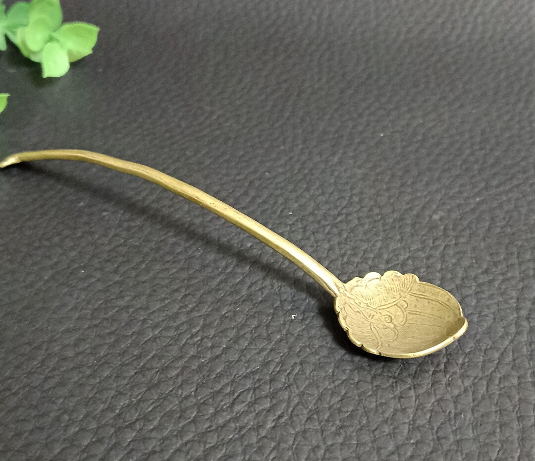 Brass Bat Small Spoon Tea Spoon Coffee Spoon Mini Copper Stirring Spoon ...