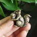 Retro Solid Pure Brass Squirrel Sculpture Creative Tea Pet Desktop ...