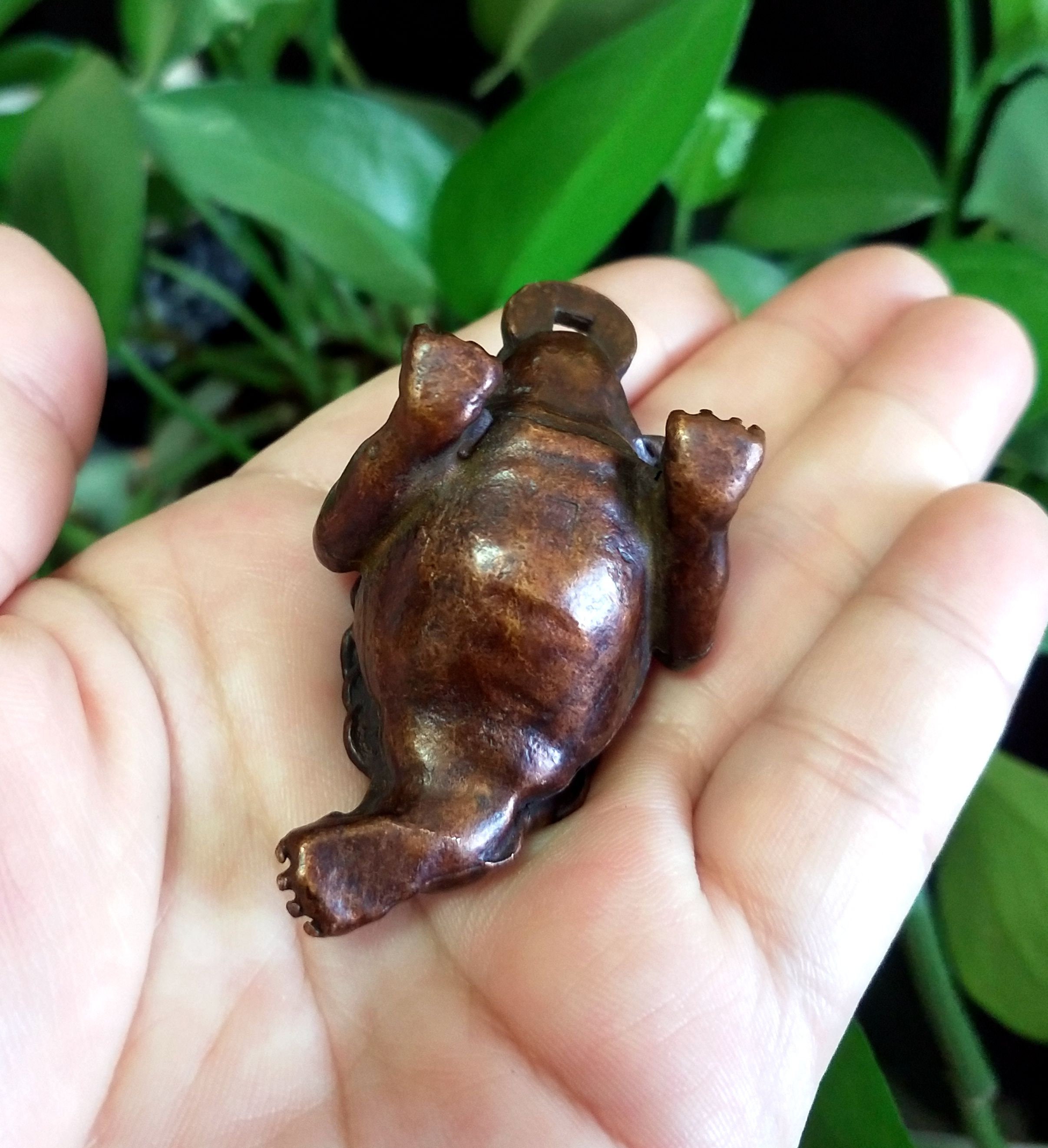 Solid Copper Creative Toad Tea Pet Sculpture Home Office - Etsy