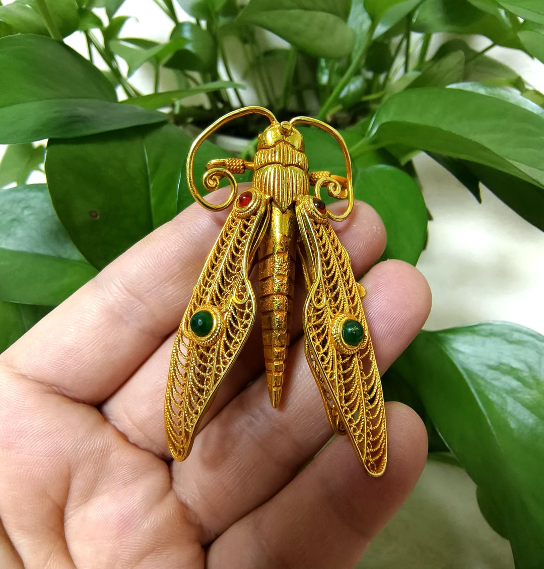 Brass Filigree Gold-plated Insect Animal Sculpture/home Tabletop Craft ...