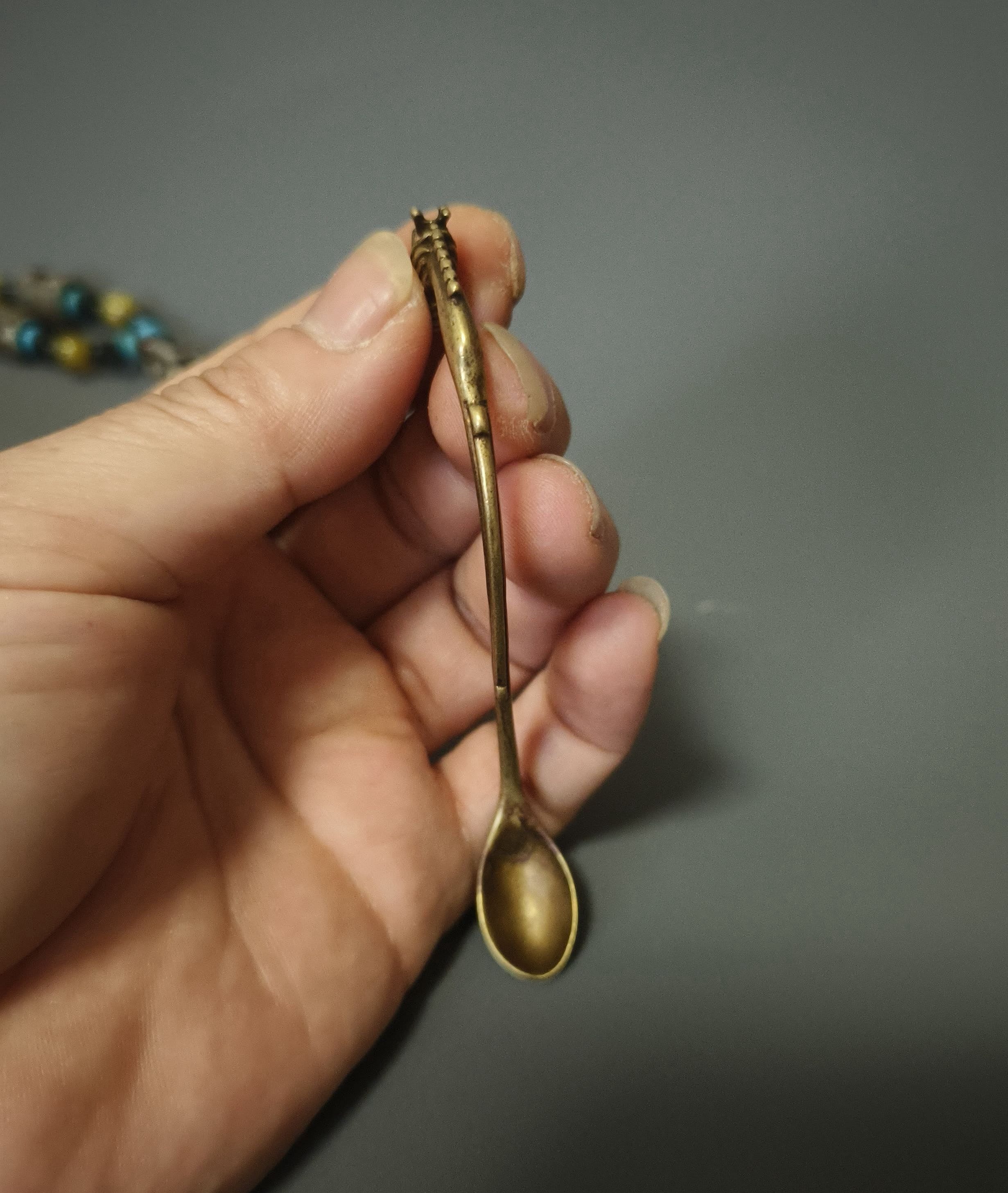 Brass Dragon Head Small Spoon Tea Spoon Coffee Spoon Mini Copper ...