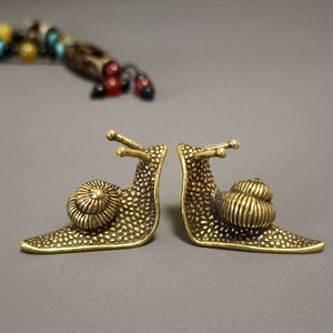 2pcs Handmade Brass Mini Snail/pure Copper Tea Pet Office Living Room ...