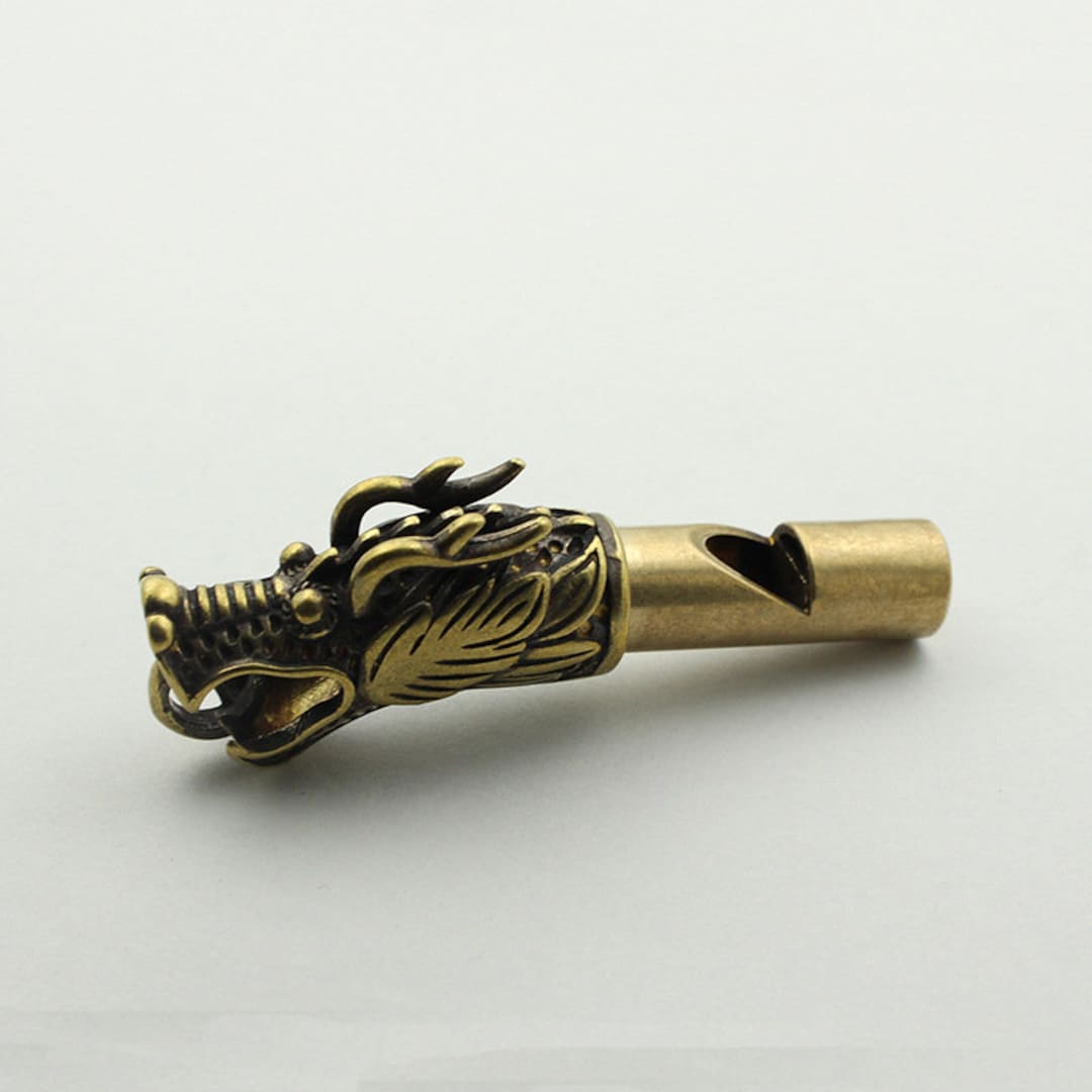 Retro Pure Copper Whistle Brass Outdoor Referee Dragon Head Whistle ...