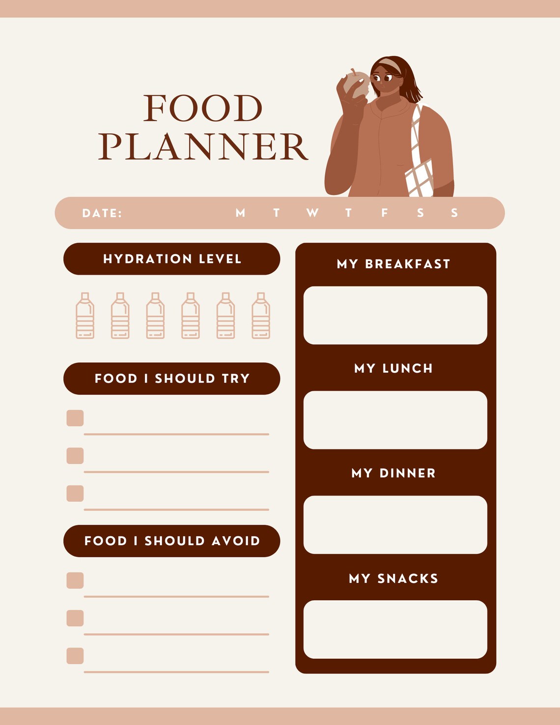 Meal Planner Instant Download Template Printable Meal Planner With ...