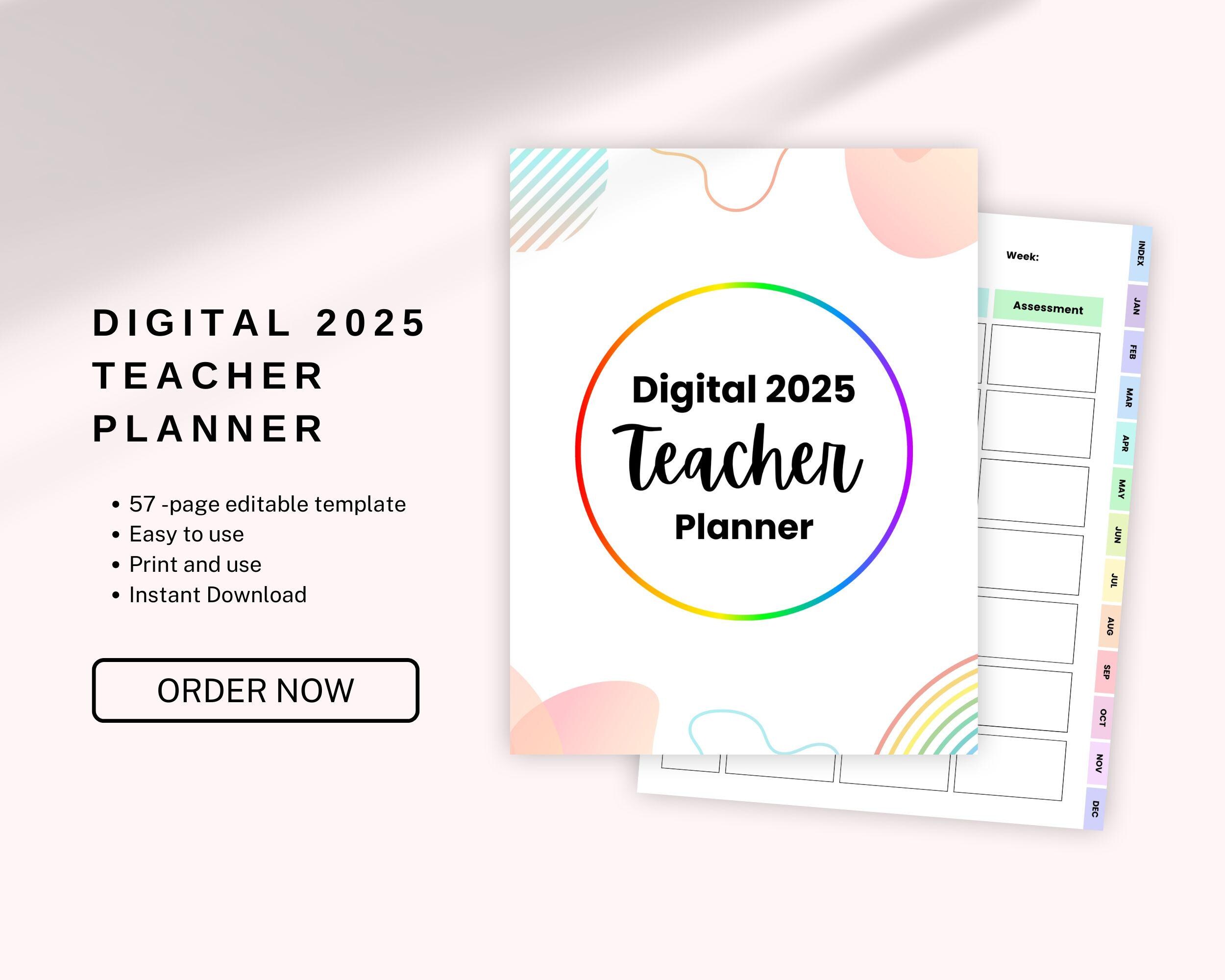 Digital 2025 Teacher Planner -academic Year Planner -teacher Lesson ...