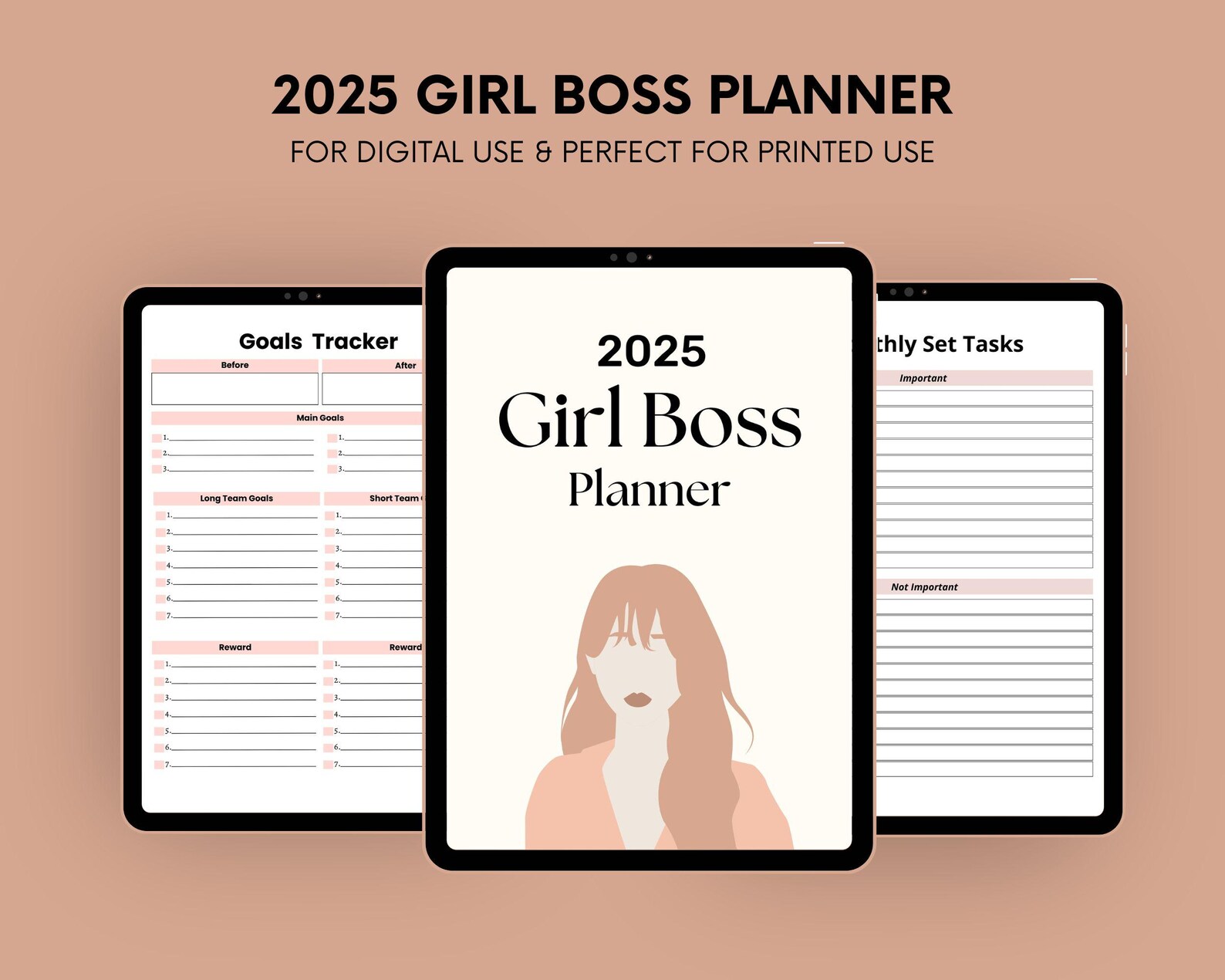2025 Girl Boss Planner - Budget Spreadsheet - Task List - Printable ...