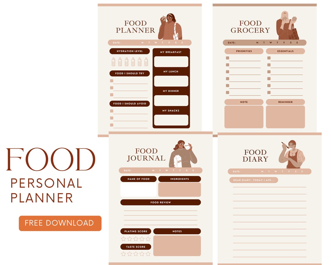 Meal Planner Instant Download Template Printable Meal Planner With ...