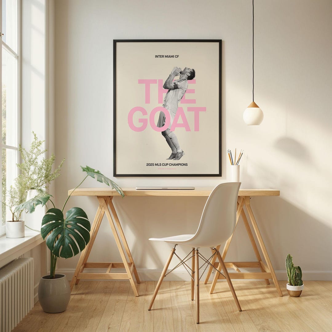 Lionel Messi “the GOAT” - Inter Miami Vice City Poster - MLS Champions ...