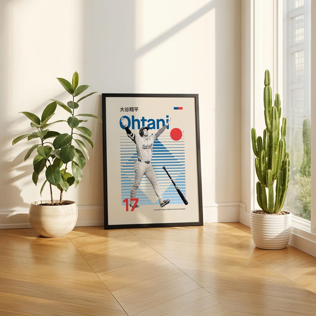 Shohei Ohtani Home Run Art Print, 2025 Dodgers Celebration Poster ...
