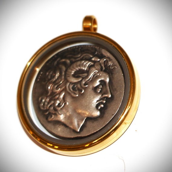Ancient Silver Greece Greek Coin Pendant Alexander th… - Gem