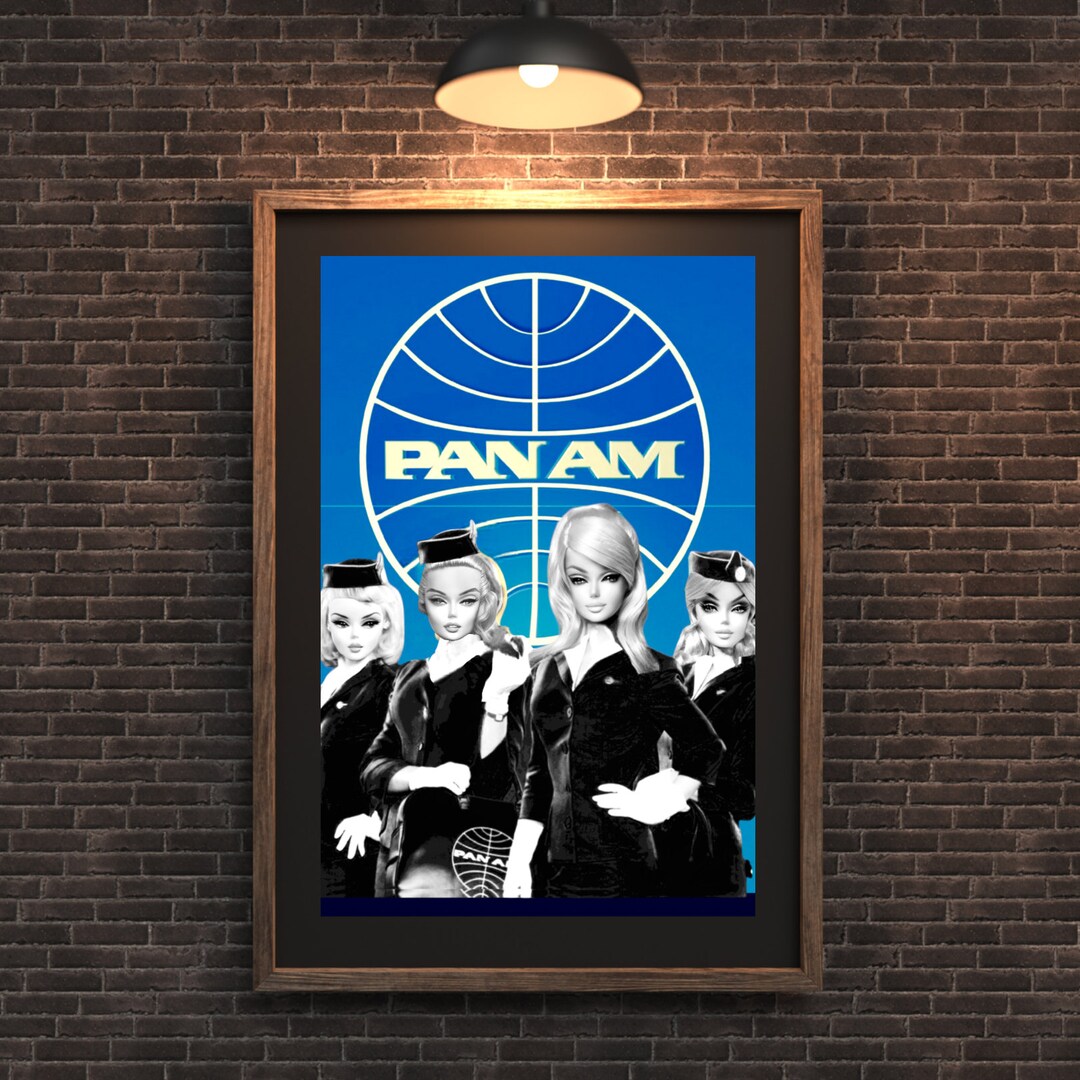 Retro Style Barbie Pan Am 1960s Era Ad Poster Wall Art - Etsy