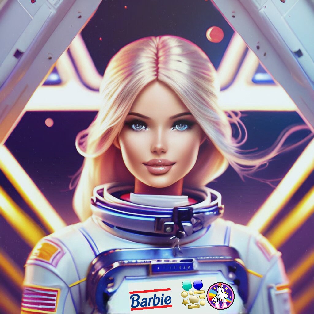 Barbie Wall Art, Astronaut Barbie, Artist Original Print, Barbie Girl ...