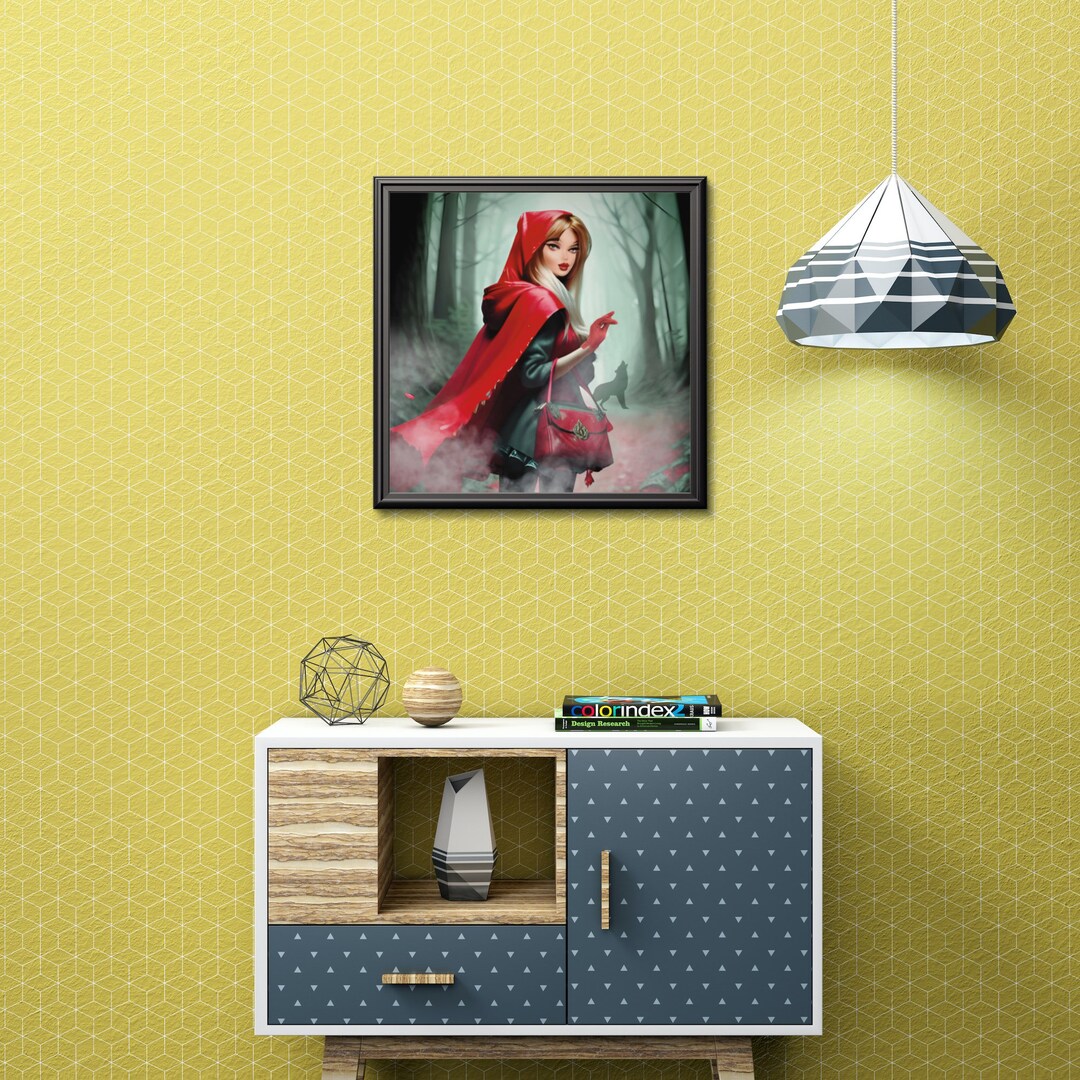 Barbie Wall Art, Red Riding Hood Barbie, Artist Original Print, Barbie ...