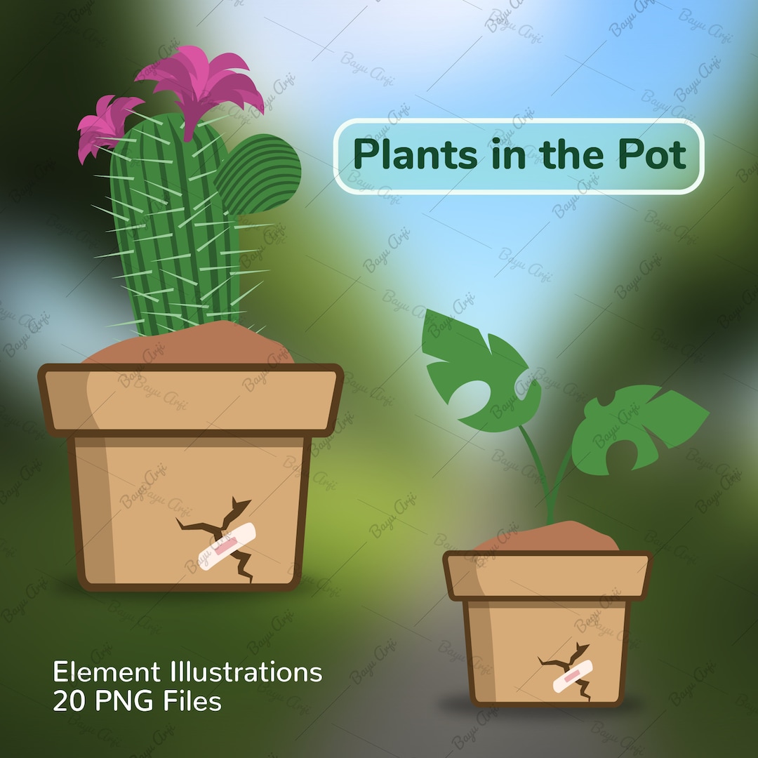 Plant Cliparts. Plant Illustrations, Plants and Pot Element ...