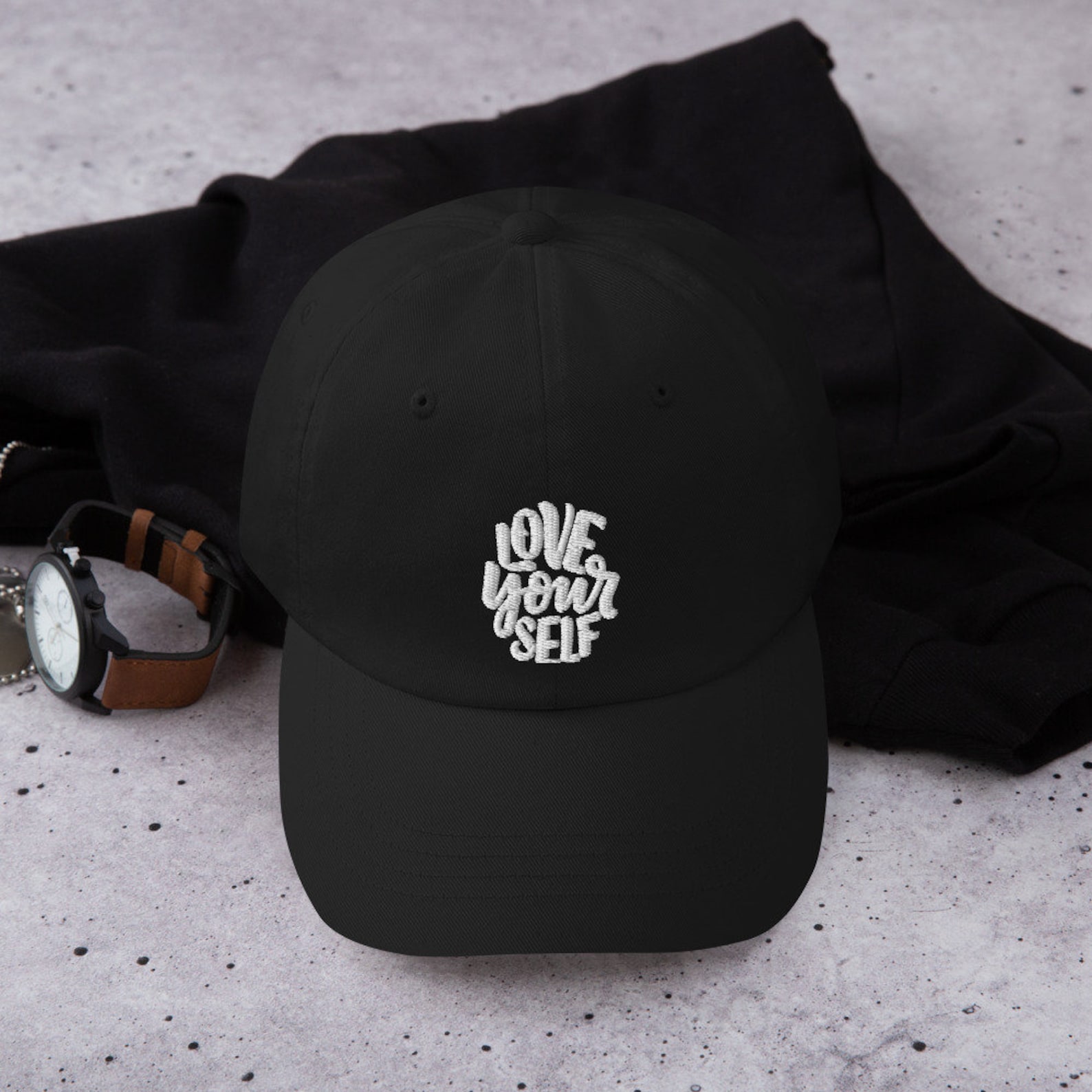 Embroidered Love Yourself Dad Hat - Vintage Style Baseball Cap for Self ...